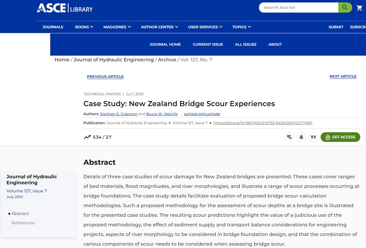 Scour Assessment Resources – Hydro School